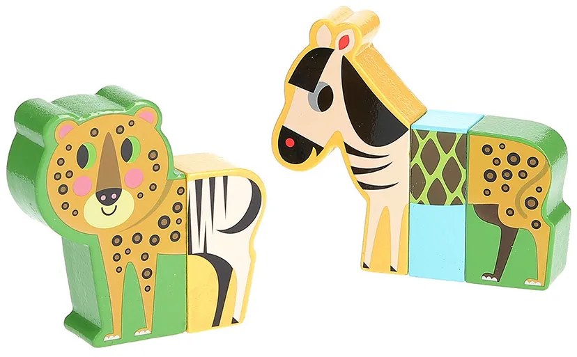 Vilac Dřevěné puzzle Veselé safari
