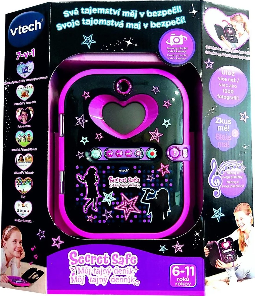 Interaktivní hračka vtech kidi secret safe - můj tajný deník - černý (cz)