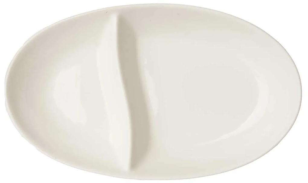 Porcelánový talíř na občerstvení OVAL, 12 x 20 x 3 cm