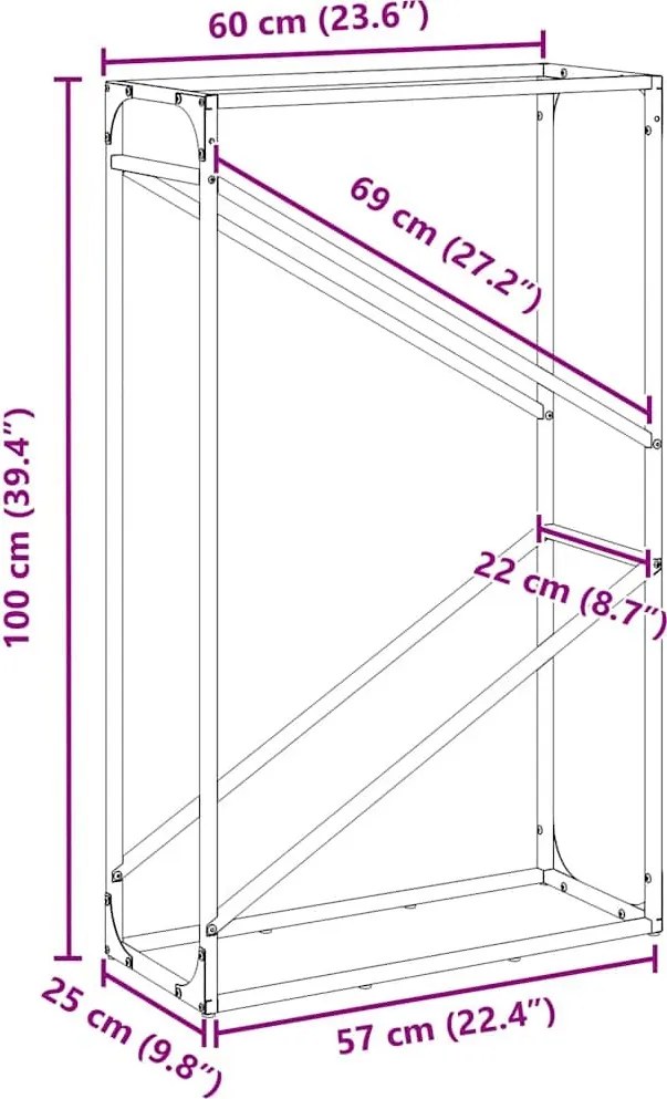 vidaXL Stojan na palivové dřevo Ocel válcovaná za studena [864328] Barva: Olivově zelená