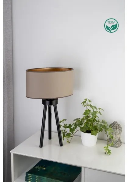 Duolla - Stolní lampa OVAL VEGAN 1xE27/15W/230V pr. 30 cm béžová