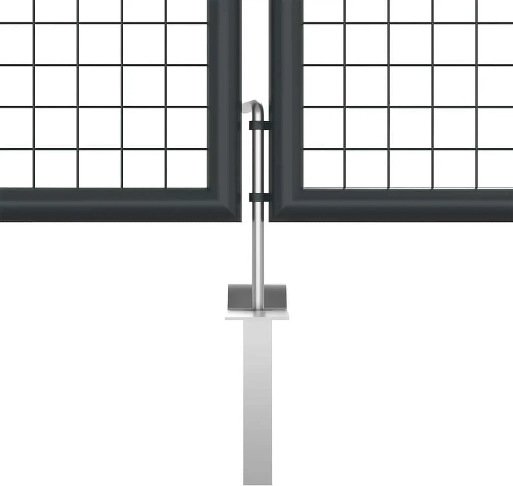 Pletivá zahradní branka pozinkovaná ocel 400 x 125 cm šedá 145778