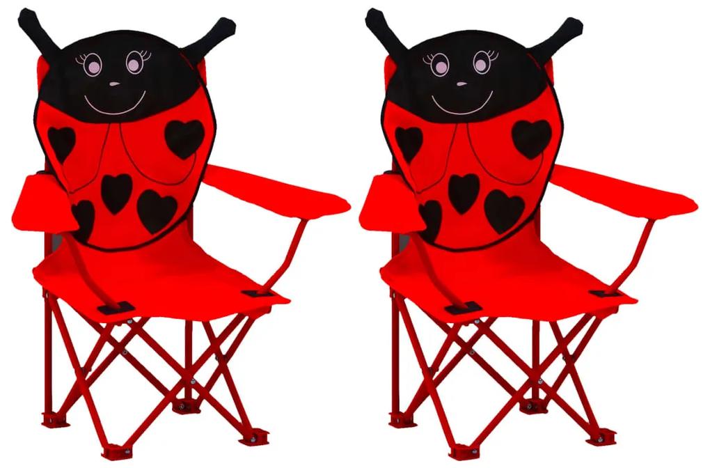 48105 vidaXL Dětské zahradní židle 2 ks červené textil