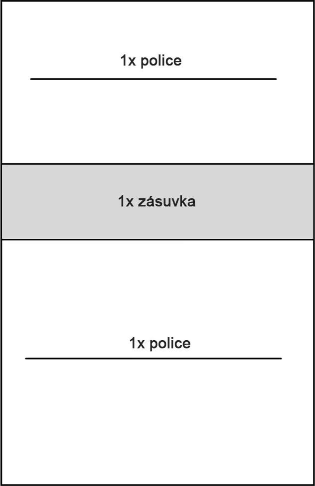 MEDIOLAN | vitrína M5 s policemi a zásuvkou | 92,2 cm | natural hikora