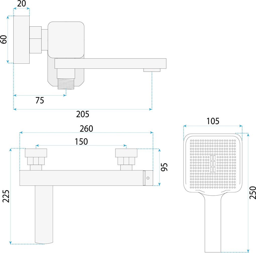 Vanová baterie REA ARLO, černá