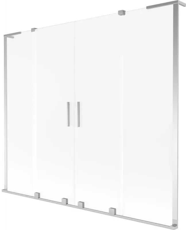 Mexen Velar L Duo, 2-křídlová posuvná vanová zástěna 170 x 150 cm, 8mm sklo námraza, chromová, 896-170-003-32-01