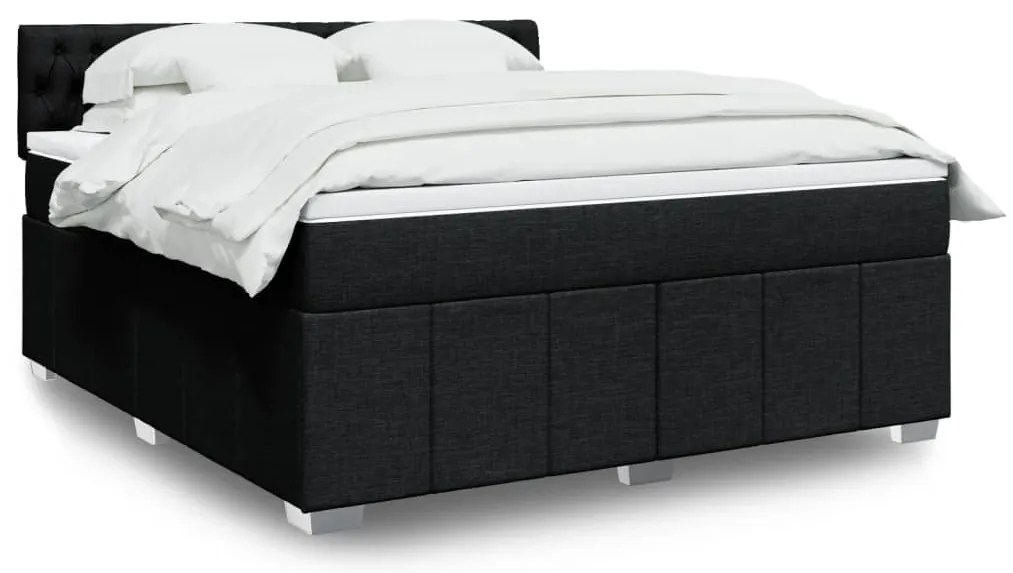 Box spring postel s matrací černá 180x200 cm textil 3289456