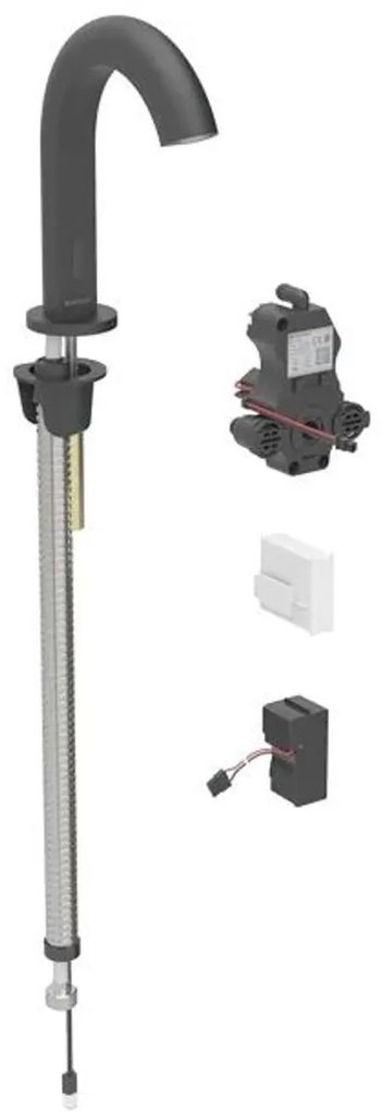 Geberit Piave - Elektronický umyvadlový ventil, pro studenou vodu, síťové napájení, easy to clean, matná černá 116.181.14.1