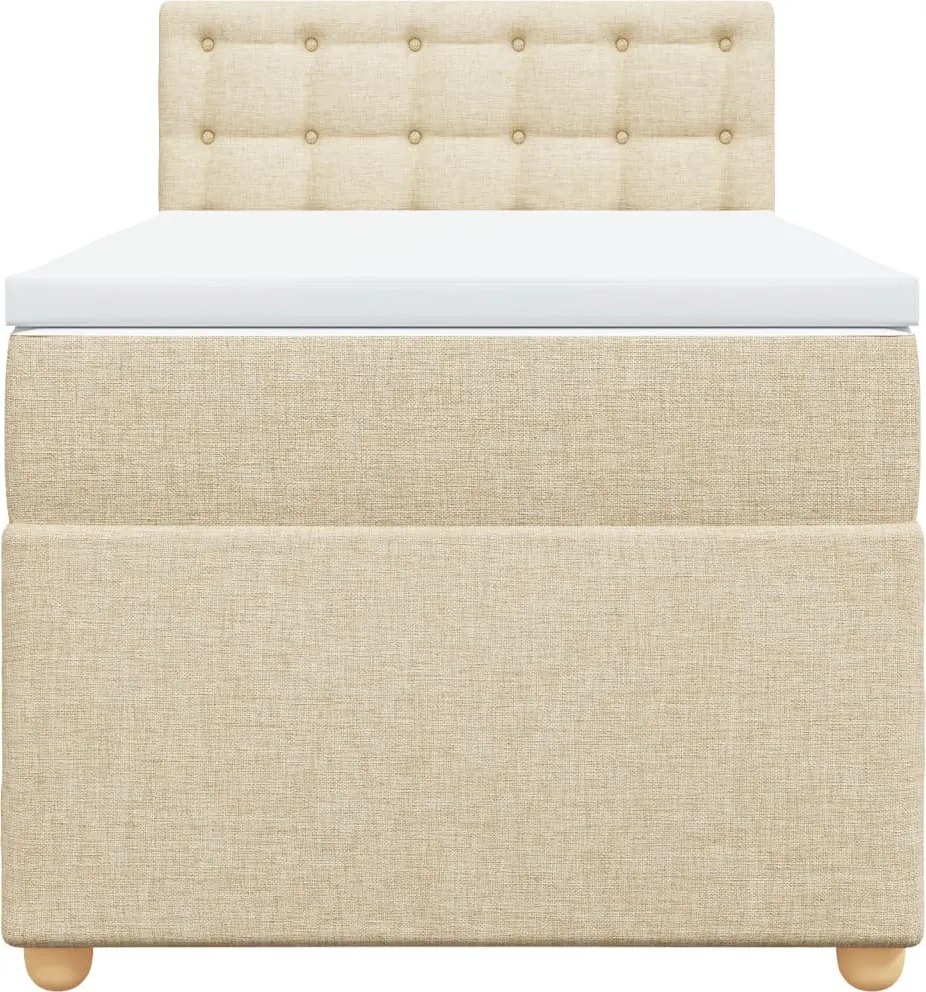 Box spring postel s matrací krémová 90x190 cm textil 3286554