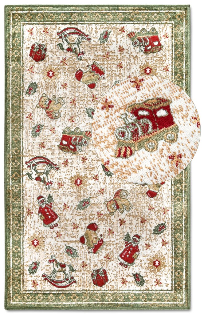 Villeroy & Boch Kusový koberec Toy's delight se střiženým vlasem 106218 Green, Multicolor, 50x80, zelená, obývací pokoj