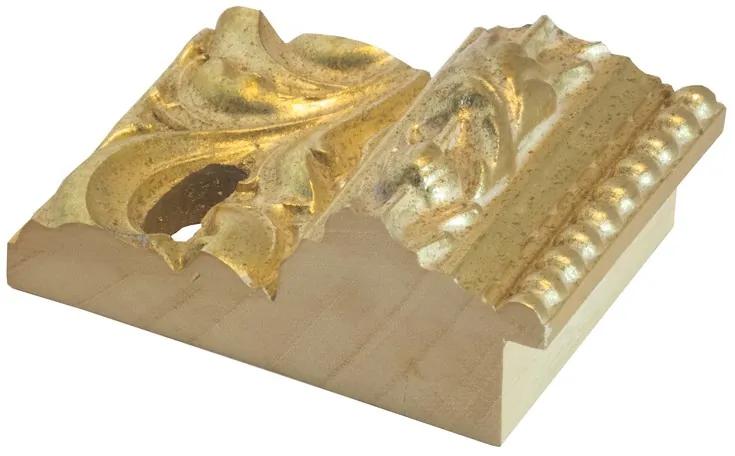 DANTIK - Zarámované zrcadlo - rozměr s rámem cca 60x100 cm z lišty ROKOKO zlatá házená (2882)