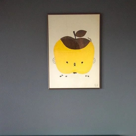 Fine Little Day Plakát Apple Papple 50x70 cm, žlutá barva, papír