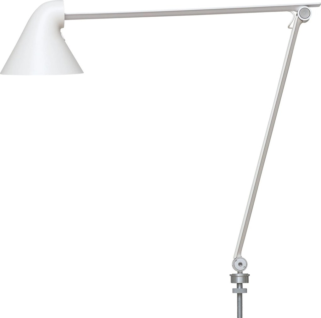 Lampa na pracovní stůl NJP LED 3000 K s nástavcem na desku, průměr 40 cm bílá