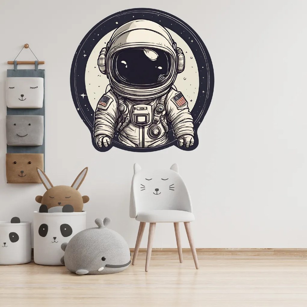 PIPPER. Kruhová samolepka na zeď "Astronaut" Velikost: 60cm