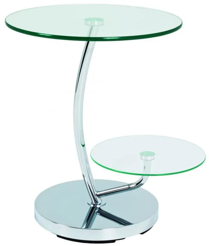 Mørtens furniture Konferenční stolek Damaro, 55 cm, čirá / chrom