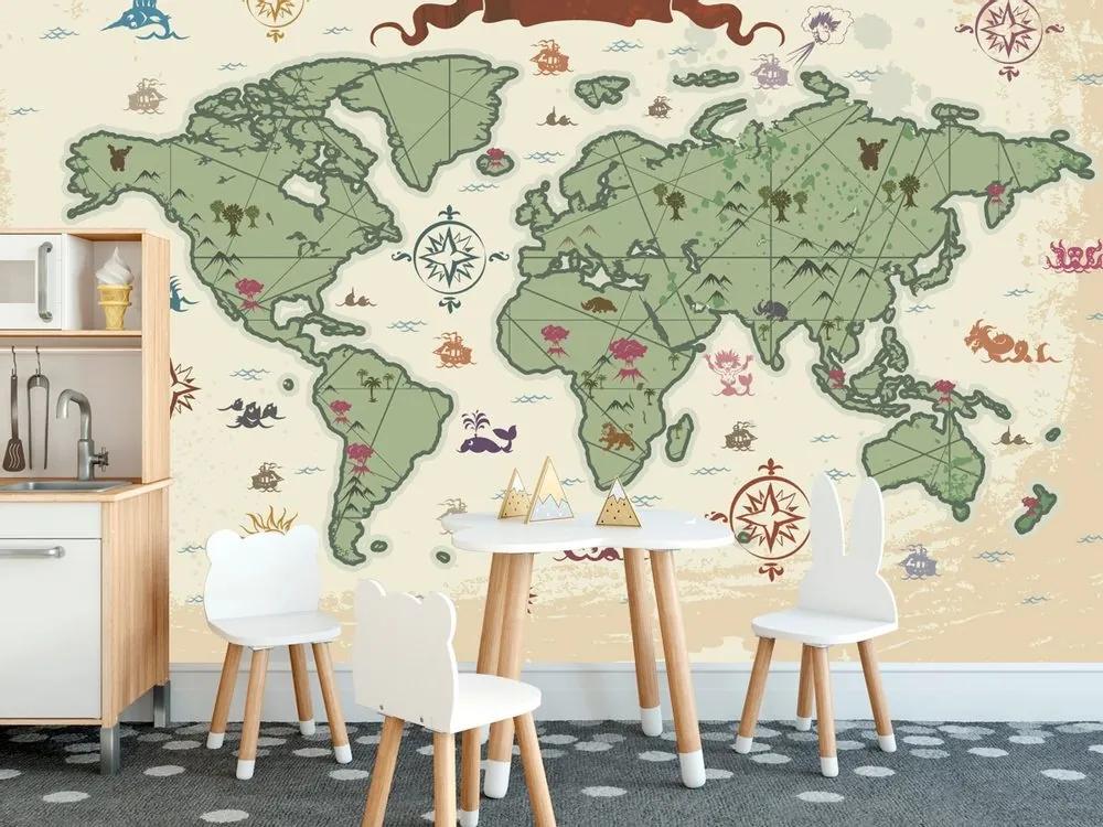 Samolepící tapeta originální mapa světa - 150x100 cm