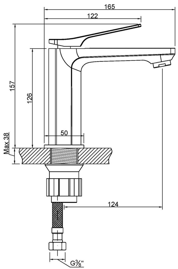 Invena Neri, umyvadlová baterie h-157, měděná matná, INV-BU-P1-014-L
