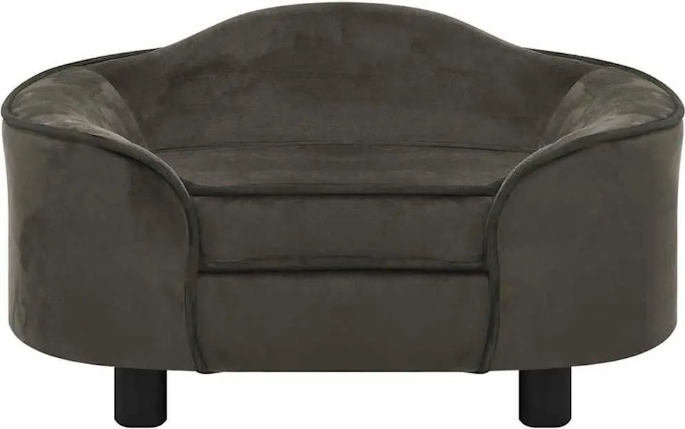Pohovka pro psy tmavě šedá 67 x 47 x 36 cm plyš 171087