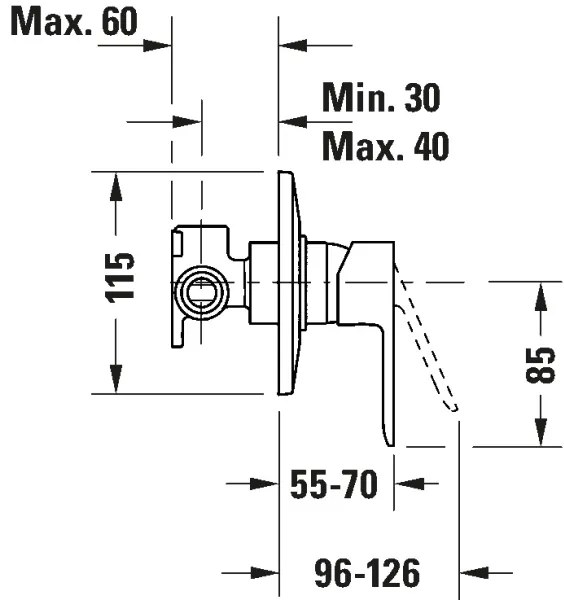 Duravit DC4210007010 - Sprchová baterie pro pod. instalaci D-CODE lesklý chrom