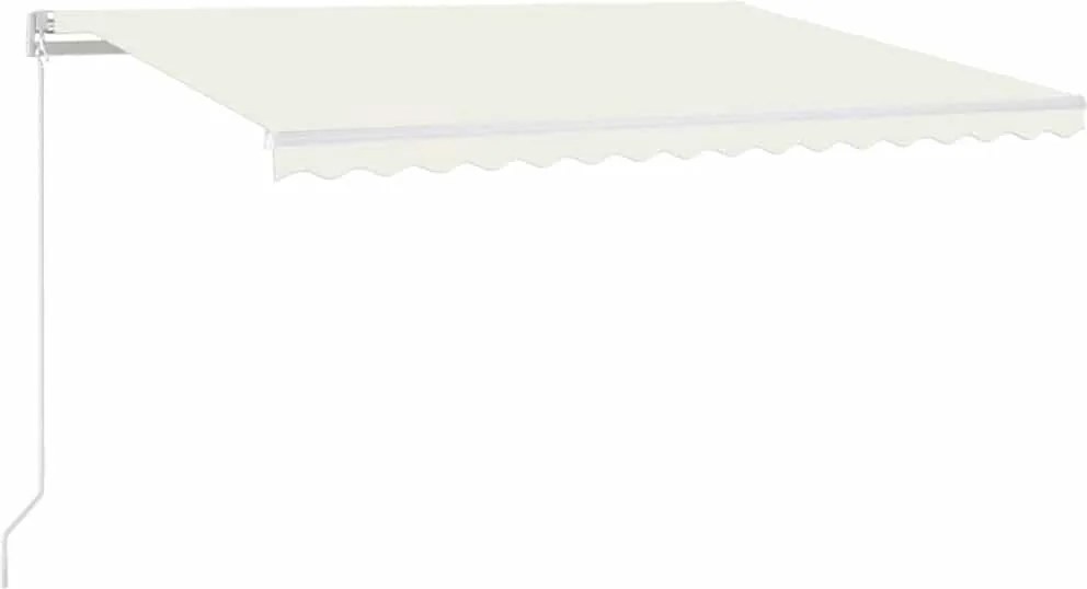 Ručně zatahovací markýza s LED světlem 450 x 350 cm krémová 3069002