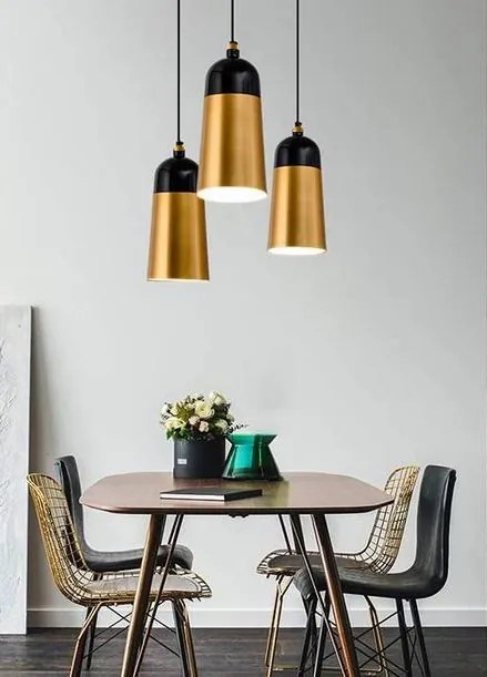 Toolight Fox B, závěsná lampa 1xE27 APP196-1CP, černá-růžové zlato, OSW-00177