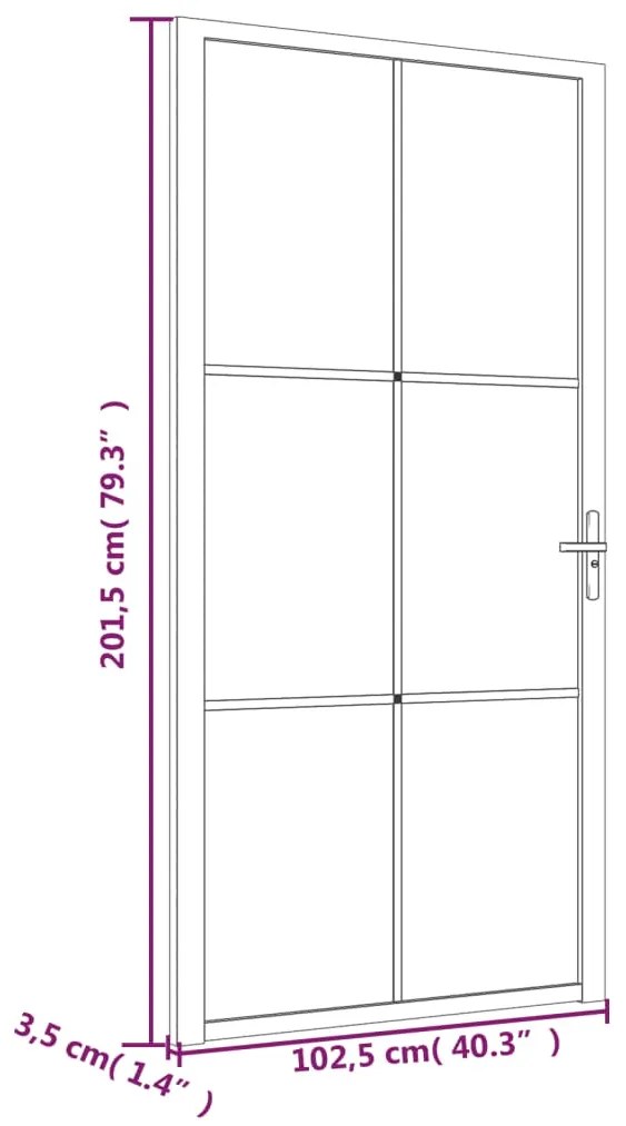 Interiérové dveře 102,5 x 201,5cm černé matné sklo a hliník - Default Title