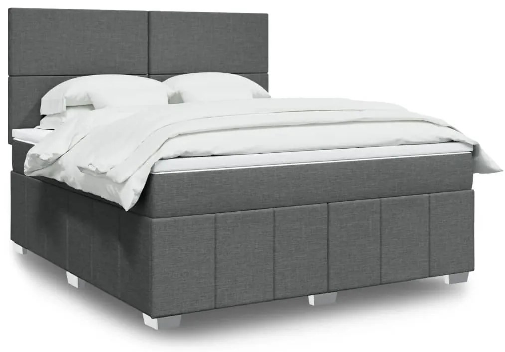 Box spring postel s matrací tmavě šedá 180x200 cm textil 3291741
