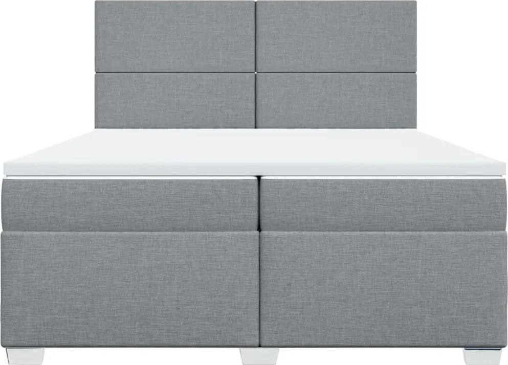 Box spring postel s matrací světle šedá 200 x 200 cm textil 3290588