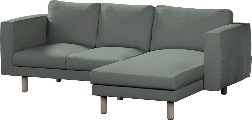 Potah na pohovku IKEA Norsborg 3-místná se šezlongem barva zelená látka pletený vzor