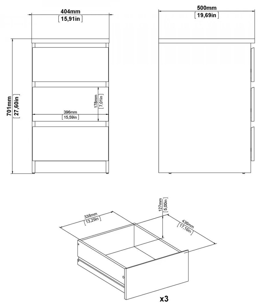 Tvilum Komoda Simplicity 237 beton/bílý lesk