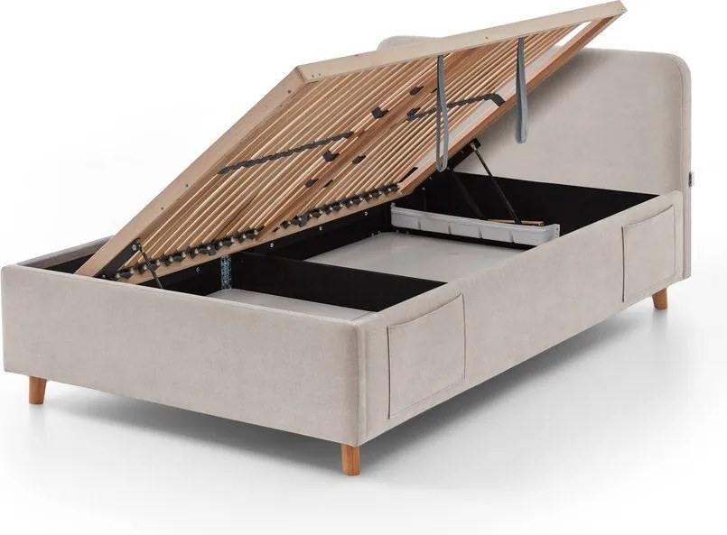 Béžová dětská postel s úložným prostorem s roštem 120x200 cm Cosy – Meise Möbel