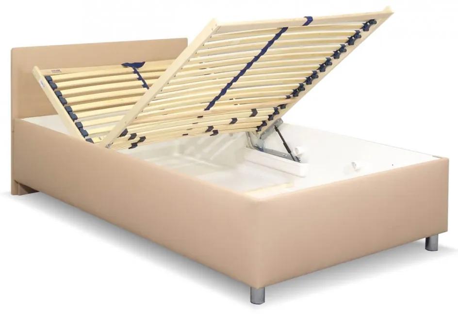 Zvýšená čalouněná postel Lyoneta, s úložným prostorem, 120x200 , GJ - mikroplyš
