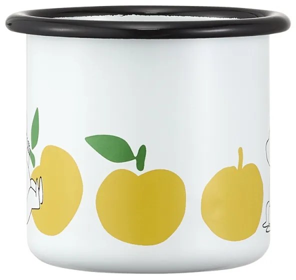 Hrnek Moomin Joyful Apples 0,25l, smalt / bílo-žlutý