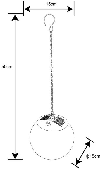 Globo 33805H - Solární lustr na řetězu 20xLED/0,06W/1,2V pr. 15 cm IP44