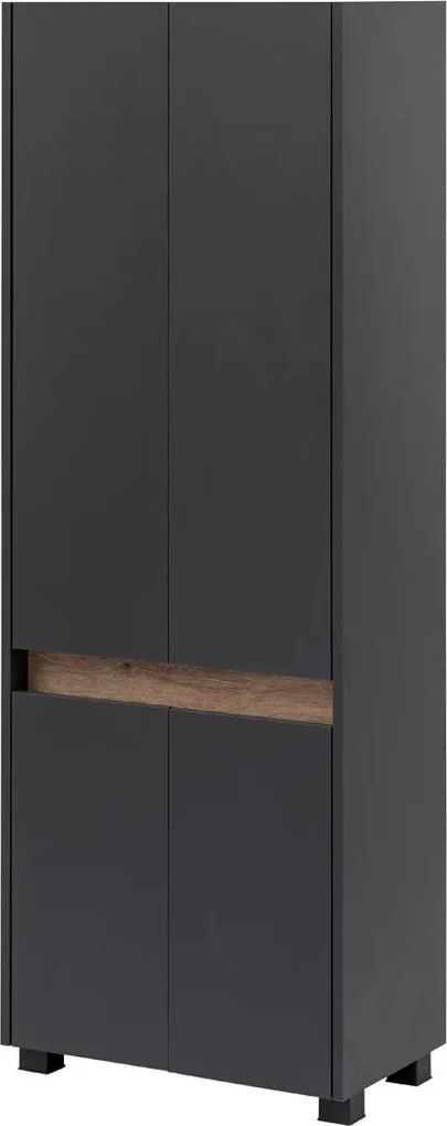 Schildmeyer Vysoká skříň »Cosmo«, moderní bezúchytkové otevírání dveří. (2-dveřová (šířka 57 cm), antracitová)