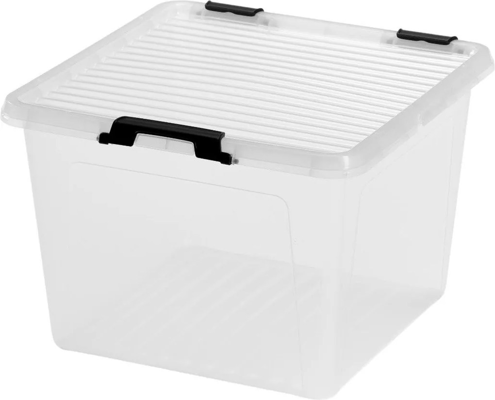 Box s víkem, 40 × 40 × 27 cm, 26 l, transparentní