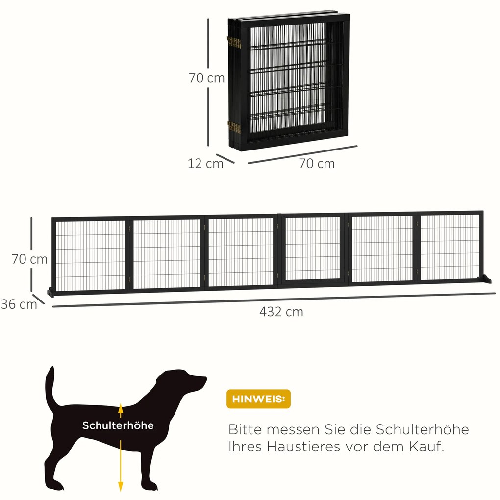 PawHut Bezpečnostní branka PawHut, zábrana pro psy, bezpečnostní branka, branka pro psy, bezpečnostní dveře, obousměrně skládací, borovicové dřevo, 4…