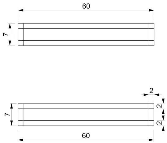 Nástěnný věšák na ručníky 7x60 cm černá
