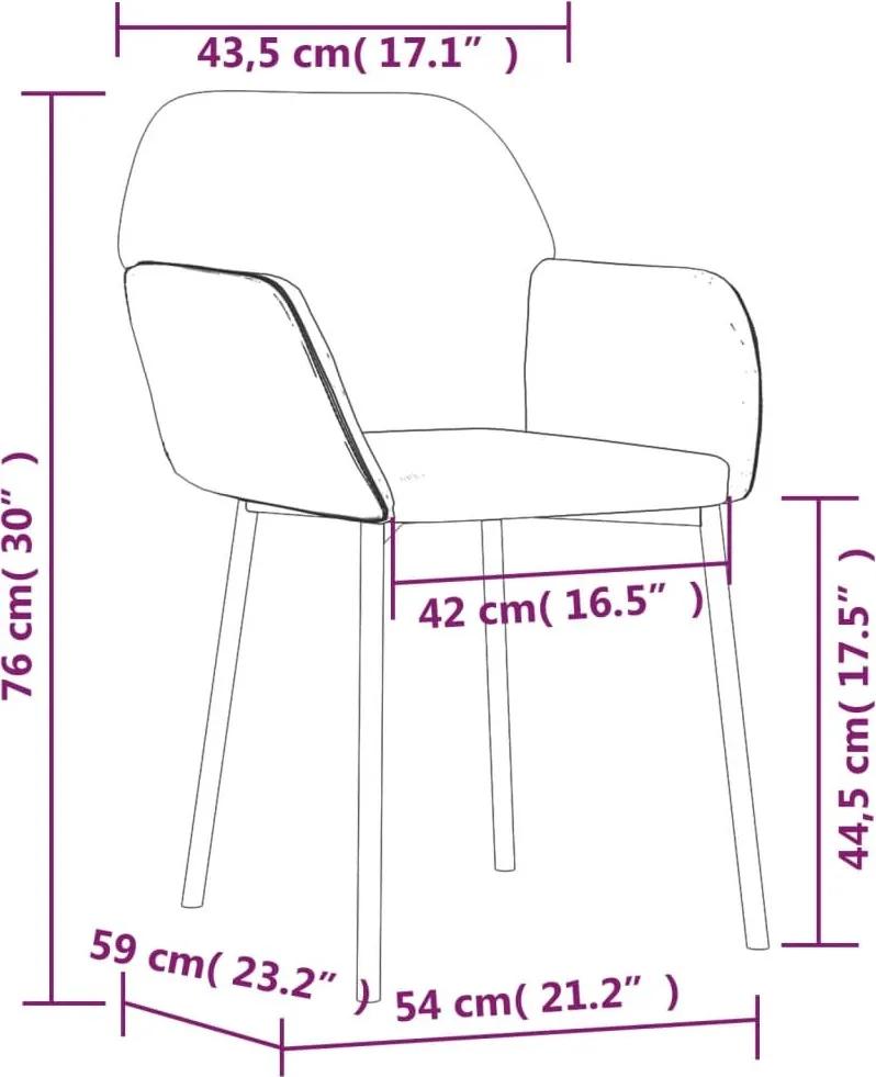 vidaXL jídelní židle 2 ks samet [344710] Barva: světle šedá