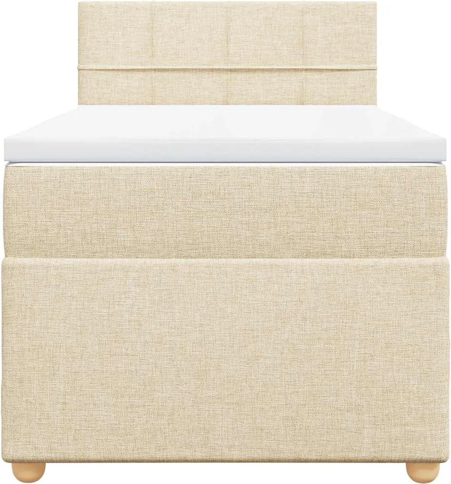 Box spring postel s matrací krémová 80 x 200 cm textil 3286512