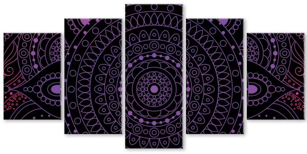 Obraz mandala Purple Velikost (šířka x výška): 150x75 cm