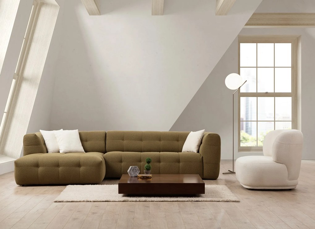 Atelier del Sofa Rohová sedací souprava Cady 3 Seater Left - Khaki, Khaki