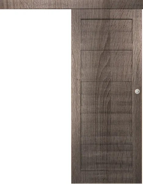 posuvné interiérové dveře na stěnu vasco doors BRAGA plné, model 1 Průchozí rozměr: 70 x 197 cm, Orientace dveří: Levé dveře, Dekor: Buk jasmínový