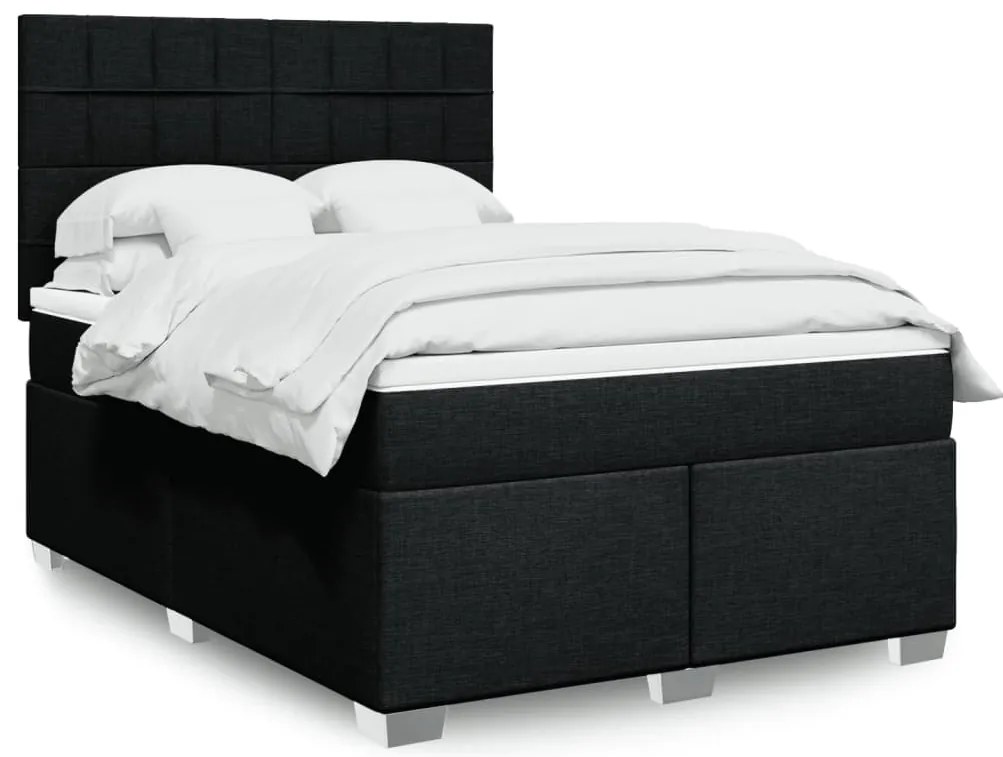 Box spring postel s matrací černá 140 x 190 cm textil 3292785