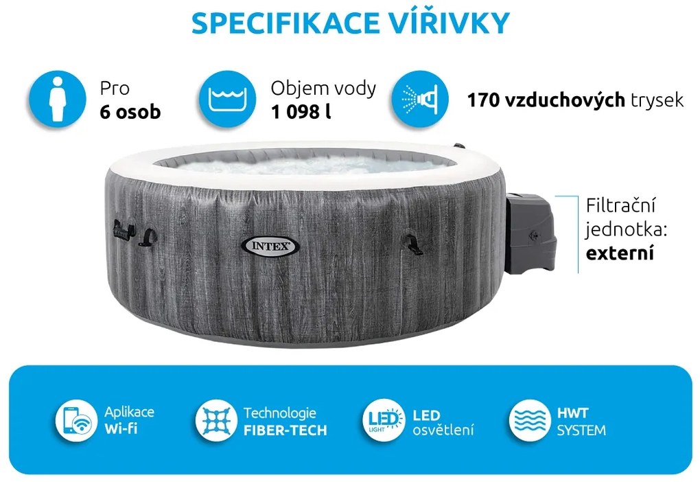 Intex 28442 Purespa Greywood Deluxe HWS 1100