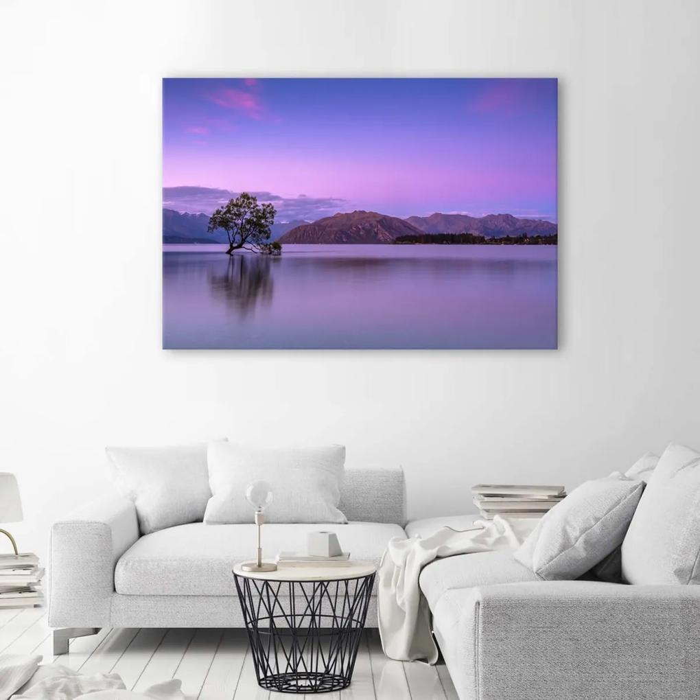 Obraz na plátně Tree Lake Purple - 60x40 cm