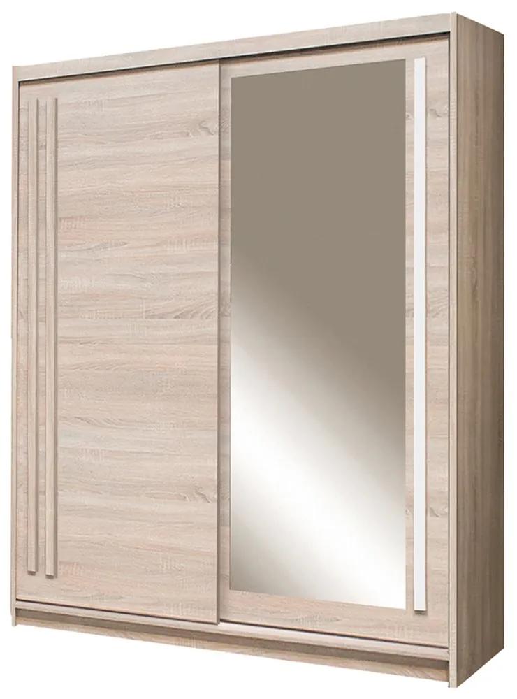 EFFECT s | šatní skříň EF2 se zrcadlem | 175 cm | sonoma/andersen