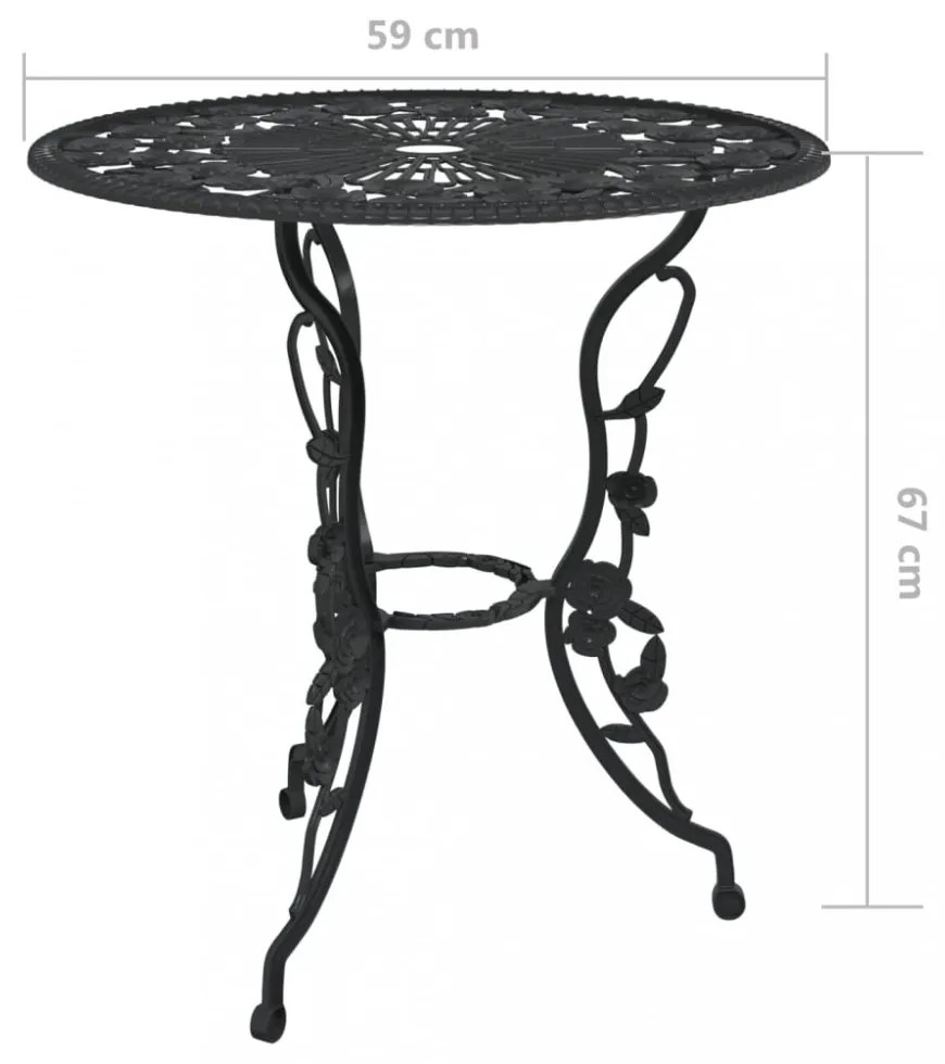 Zahradní bistro set 3 ks litý hliník Dekorhome