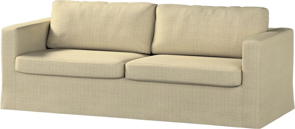 Potah na pohovku IKEA Karlstad 3-místná, nerozkládací, dlouhý barva béžová látka pletený vzor