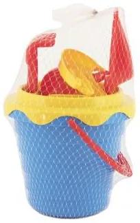 Teddies Sada na písek plast kbelík se sítkem 15x13cm, lopatka, hrabičky, 2 bábovky